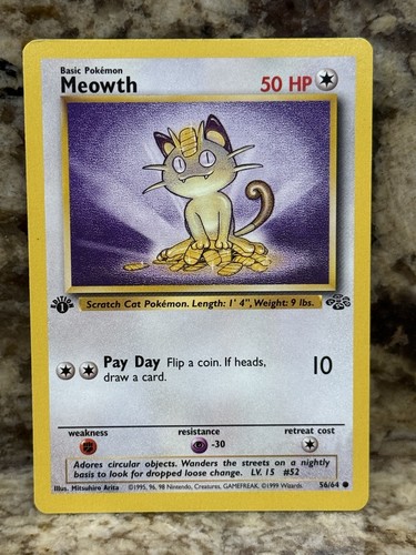 Pokemon TCG Jungle #56/64 Meowth 1st Edition LP | eBay