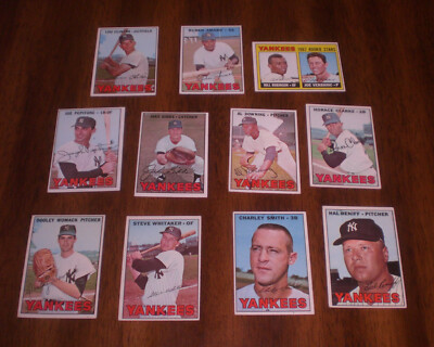 1967 NEW YORK YANKEES TOPPS BASEBALL PARTIAL TEAM SET - 11 CARDS | eBay