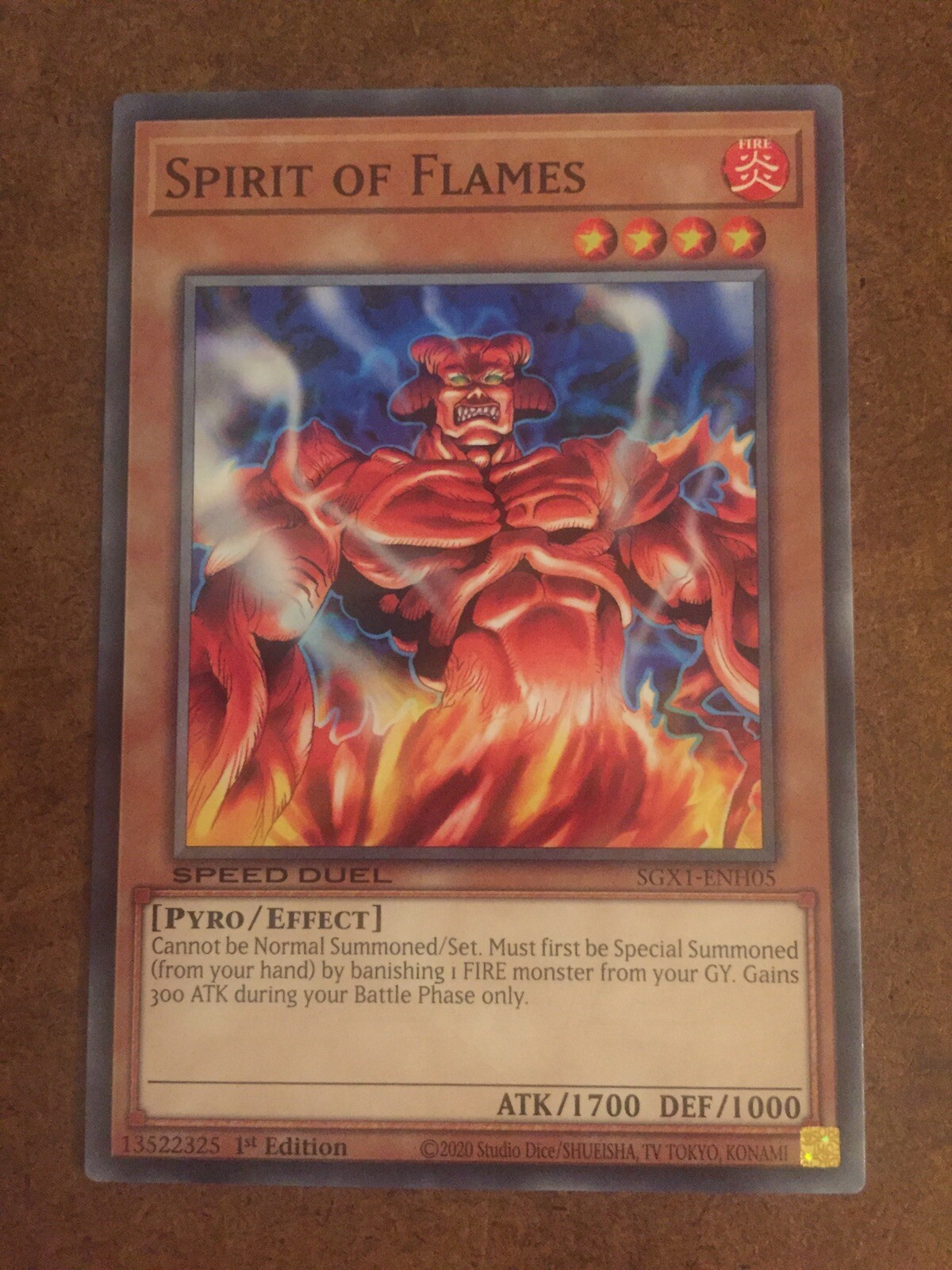 Spirit Of Flames SGX1-ENH05 Yugioh Card Speed Duel Academy | eBay