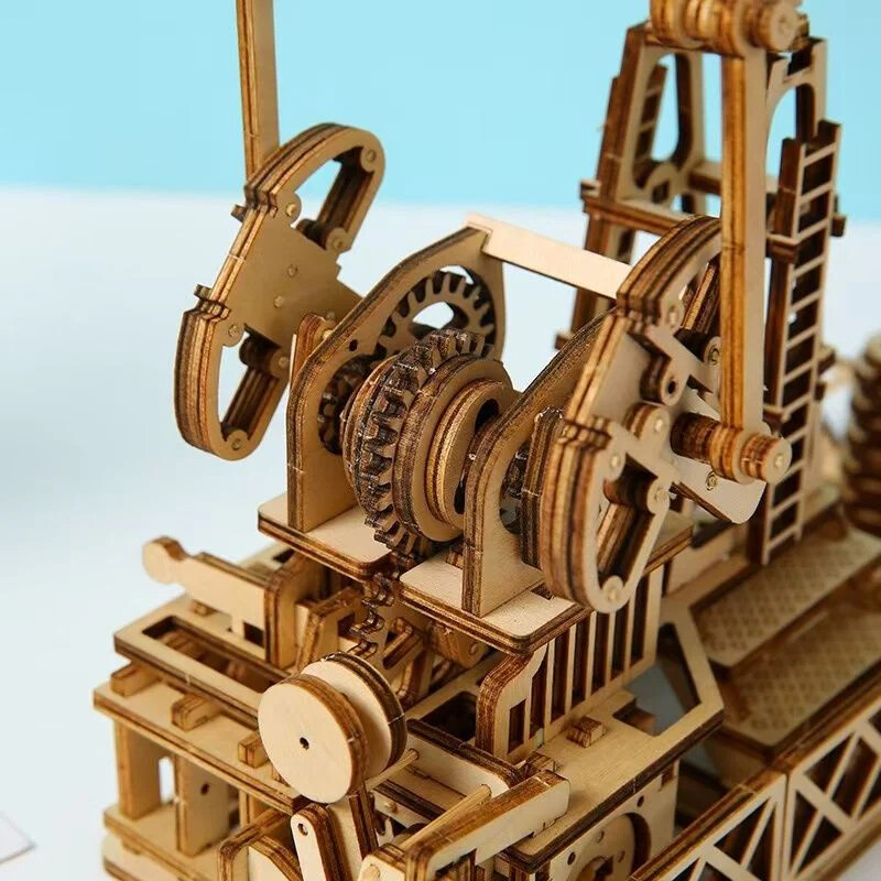 Wood Trick Oil Pump Jack Mechanical Building Model Kit 3D Wooden Puzzle ...
