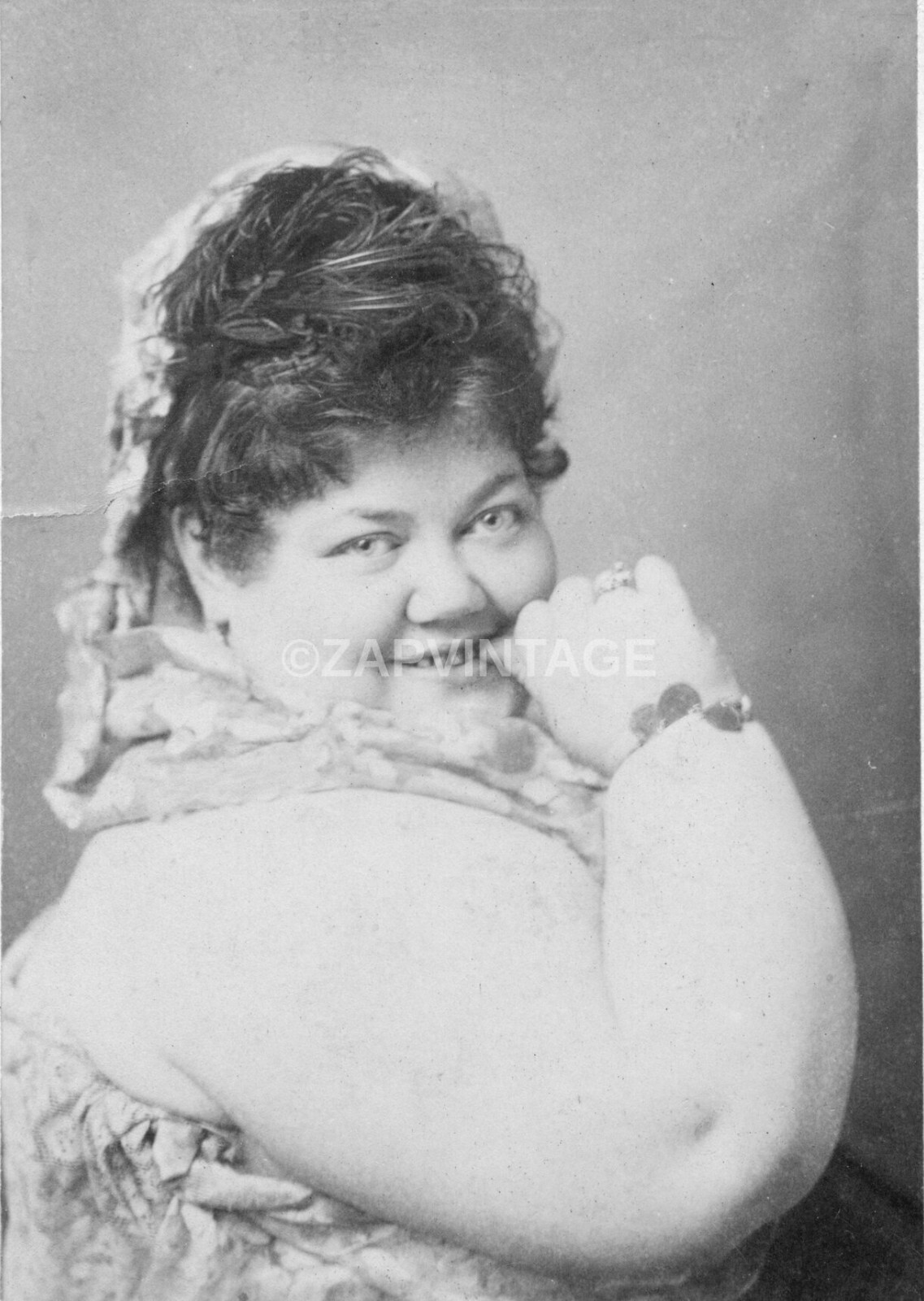 Vtg B&W Fat Girl Woman Carnival Circus Freak Show Human Oddities PHOTO ...