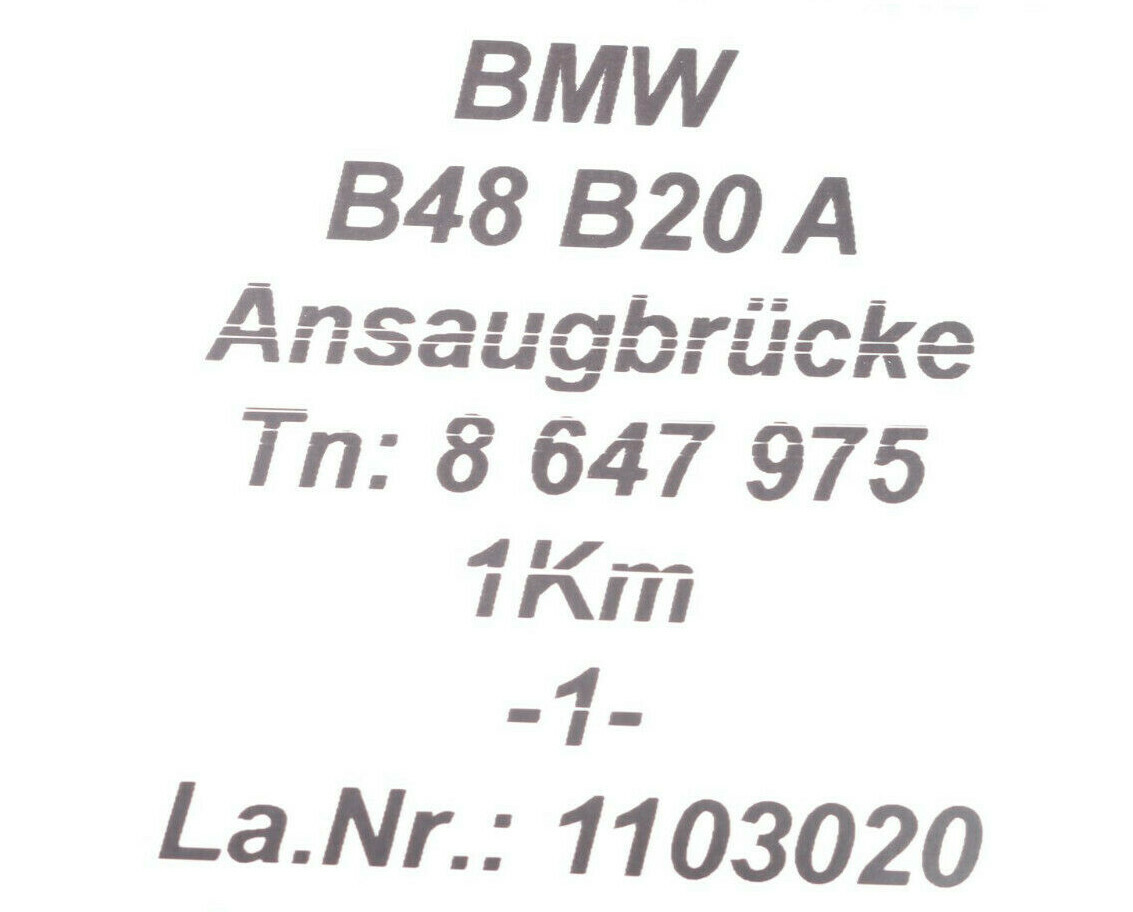 11618647975 Inlet Manifold Sauganlage Intercooler BMW 5er G30 520i 530i ...