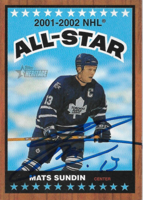 MATS SUNDIN Authentic Signed Autograph 2002 TOPPS HERITAGE All-Star ...