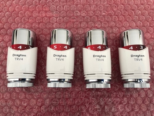 4 x Drayton TRV4 Classic Thermostatic Radiator Valve HEAD ONLY Chrome ...