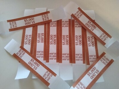 1000 BROWN- $5000 SELF-SEALING CURRENCY STRAPS/BANDS | eBay