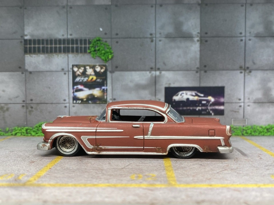 1955 Chevy Bel Air Rusty Weathered Custom 1/64 Diecast Barn Find Car ...