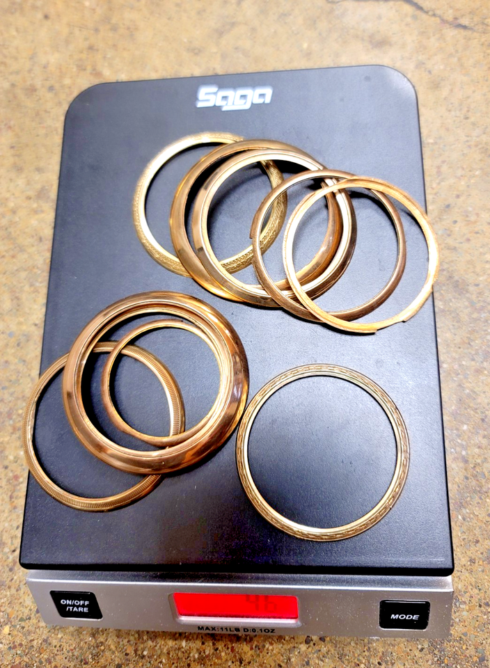 Lot of 11 Antique Gold Filled Pocket Watch Bezels 46 Gr -18 16 6 S!USED ...