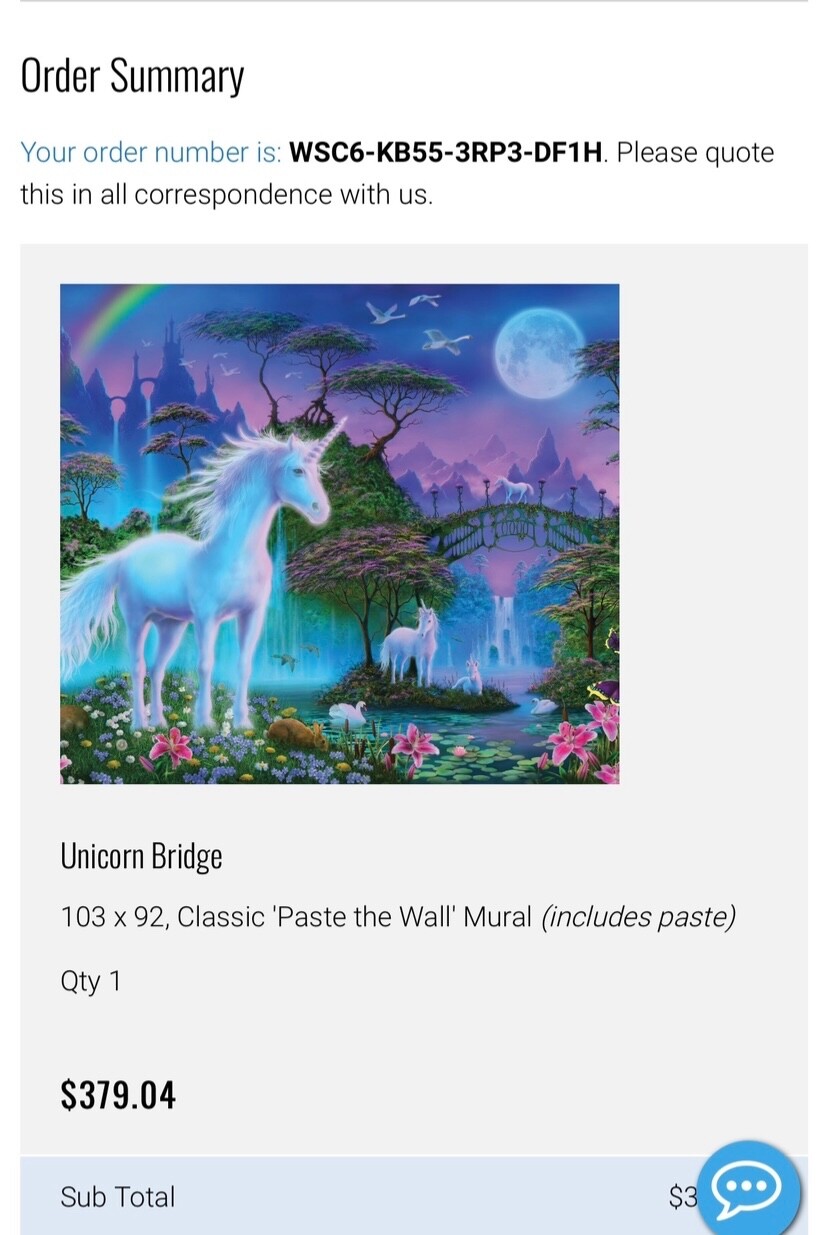 Paste the wall mural-Unicorn bridge-Brand new(never opened) 379 before ...