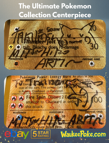 Charizard & Pikachu Gold Cards PSA Auto 10 w/ Mitsuhiro Arita Sketch ...