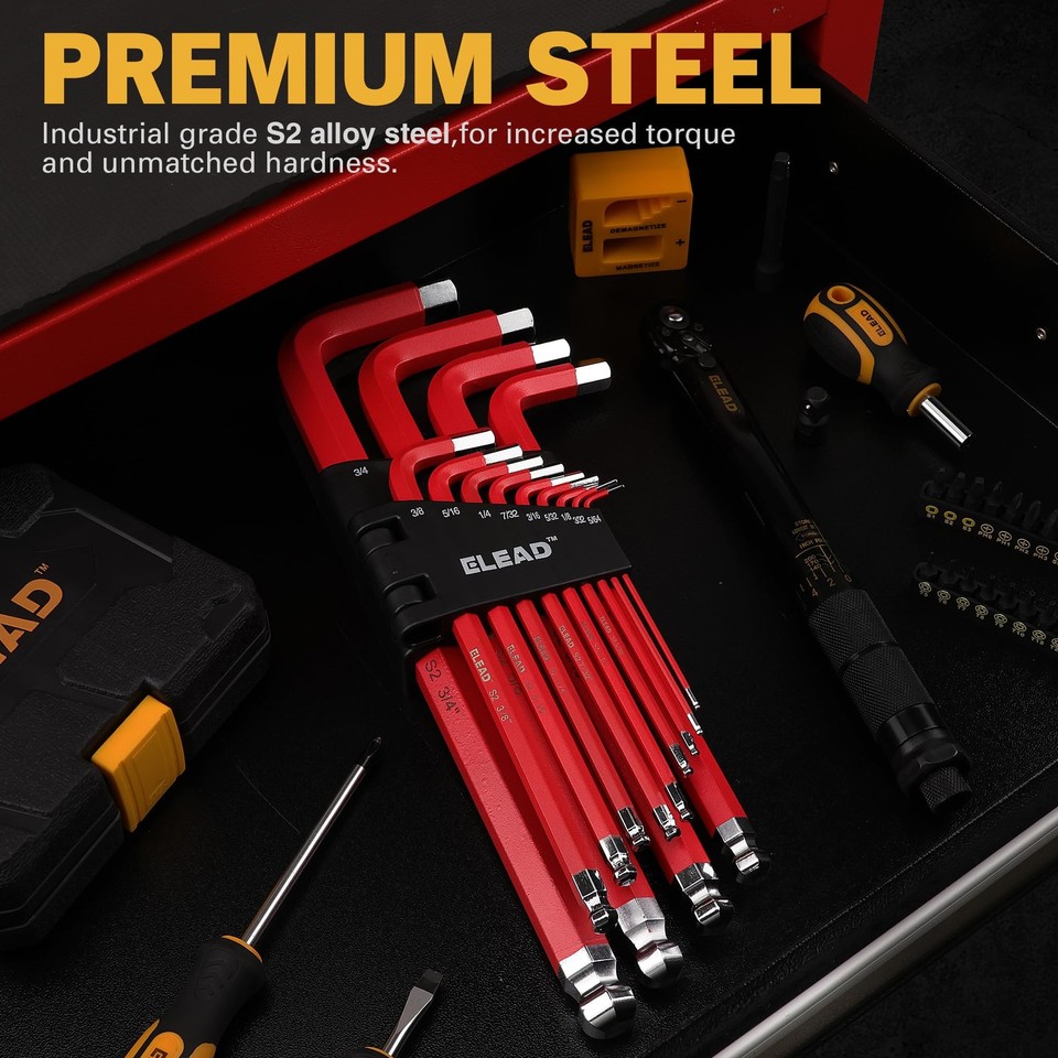 ELEAD Jumbo Hex Key Allen Wrench Set | 13-Piece SAE 5/64-3/4 | Long ...