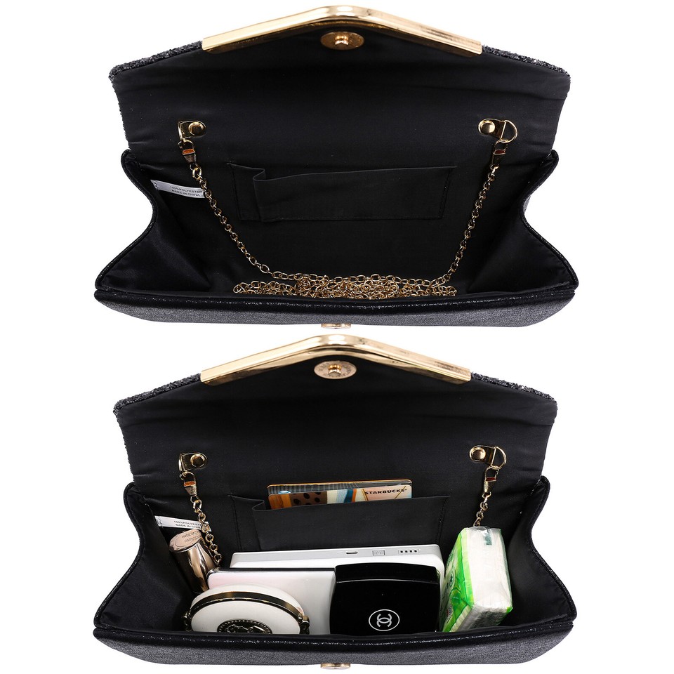 Womens Sequins Evening Envelope Clutch Bags Formal Cocktail Party ...