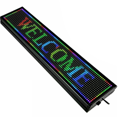 40"X8" RGB 7 Color LED Sign Programmable Scrolling Message Display ...