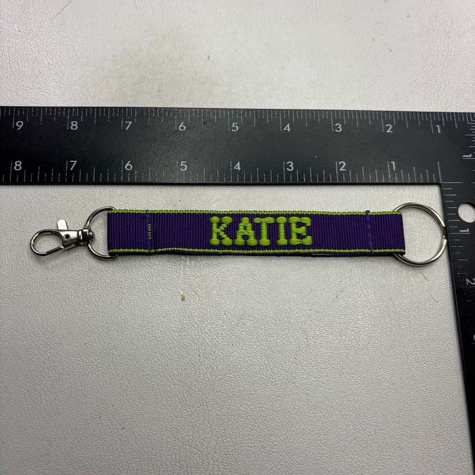 Green Letter NAME KATIE Patch Keychain (Name On Both Sides) 55H2 | eBay