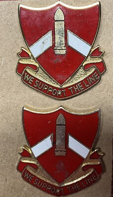 Pair US Army 28th Field Artillery Battalion Unit Crest DI/DUI Pin S-21 ...
