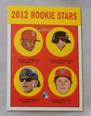 2012 Topps Heritage #265 Adron Chambers / Steve Lombardozzi / Tim ...