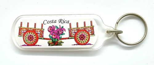 Vintage Costa Rica Wood Carts Wagons Flowers Keyring Keychain | eBay
