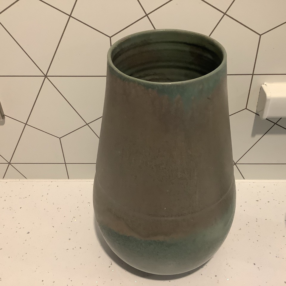 Abdo Nagi Studio Pottery Large Vase 10.5 Inch Incised Mark To Base ...