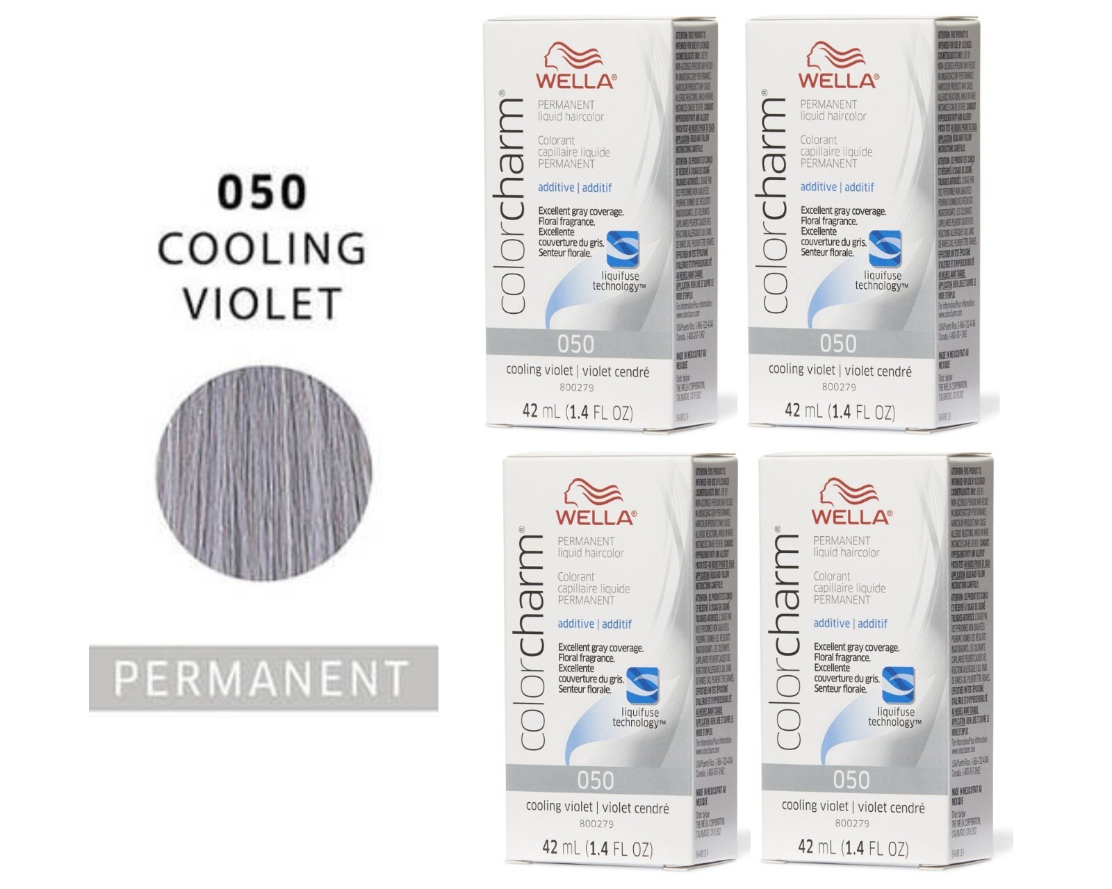 Wella Color Charm Liquid 050 Cooling Violet 1.4 oz 4pc Combo | eBay