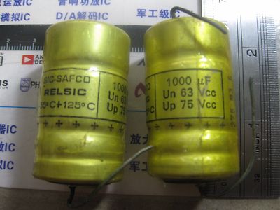 1X 1000uF 63V SIC-SAFCO AUDIO GRADE ELECTROLYTIC CAPACITOR Axial gold ...
