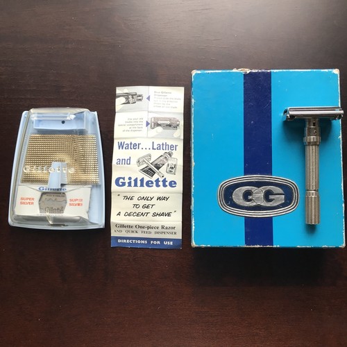 Gillette 7 O'clock Super Platinum Safety Razor W/ 5 Blades for sale ...