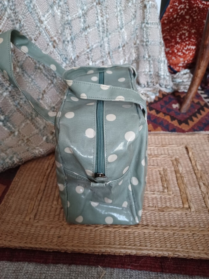Cath Kidston Oilskin Green Polkadot Bag | eBay UK