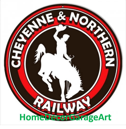 Cheyenne Northern Railway Railroad Metal Sign Train Room Garage Art | eBay