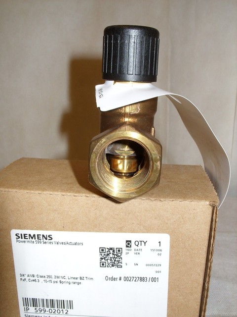Siemens Powermite 599 Series Valve 599-02012 W/ssc81u Actuator for sale ...