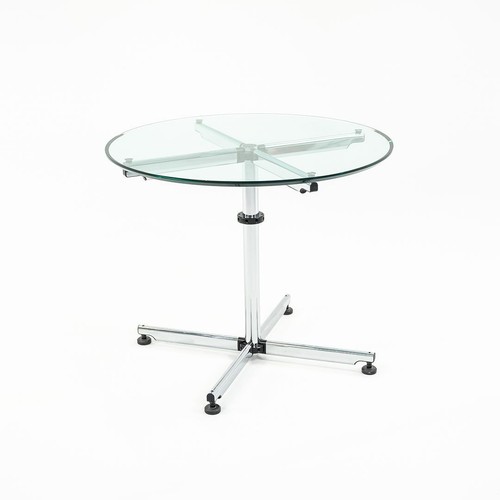 2000s USM Haller Kitos Round Steel / Glass Table with 35 inch Top of ...