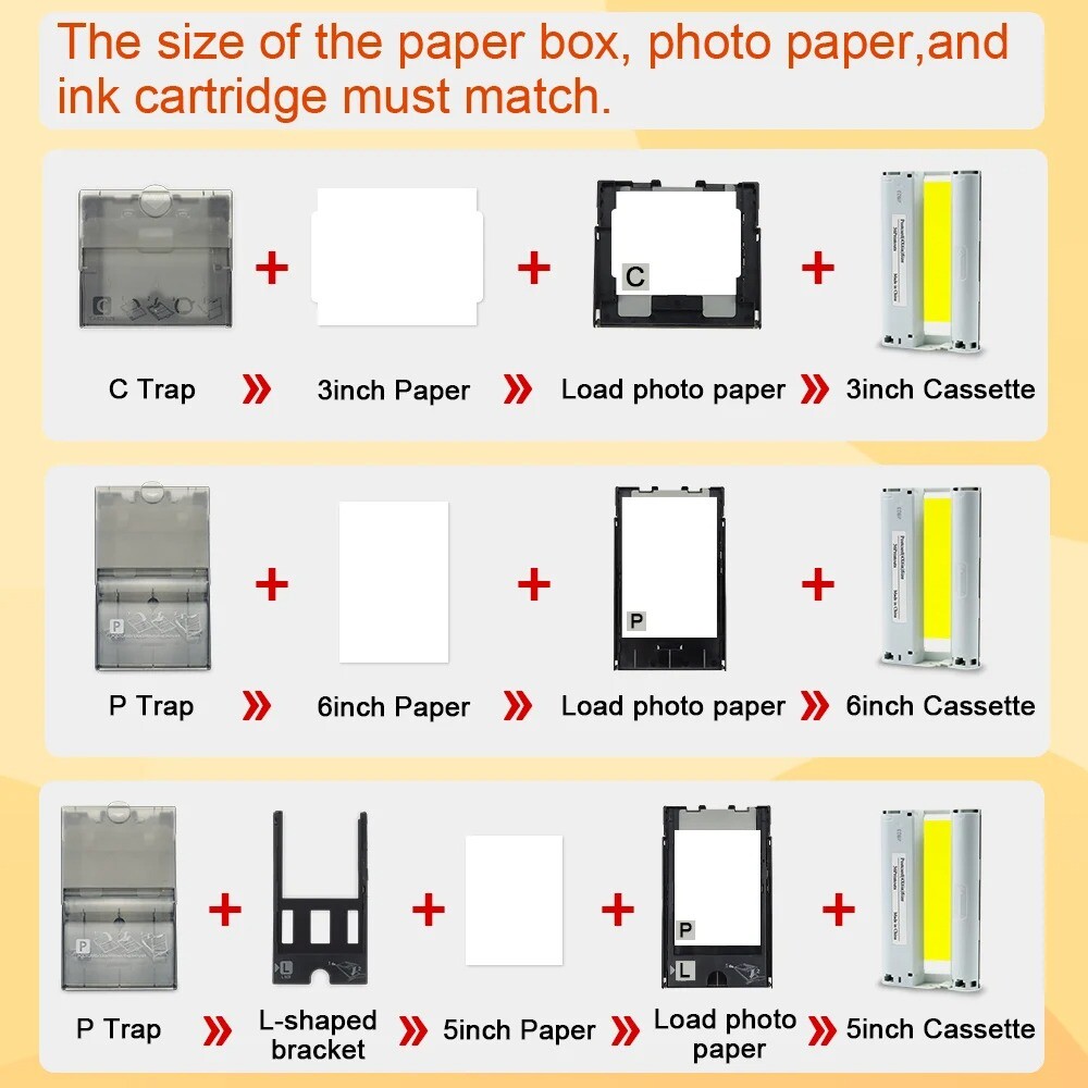 Paper Cassettes Tray 3/ 5/ 6 Inch Postcard for Canon Selphy CP1500 ...