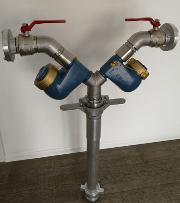 Water Meter Standpipe 2x Storz C DN80 Water Meter QN10 up to 40m³/h ...