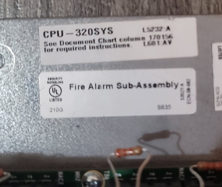 Fire Alarm Signal Control Panel Notifier CPU-320SYS Power Supply | eBay