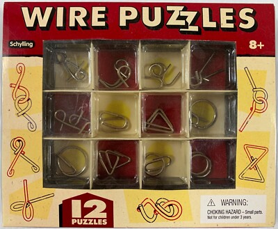 o'o'o . Set of 12 . WIRE PUZZLES . . MAGIC Tricks . . with Box and ...