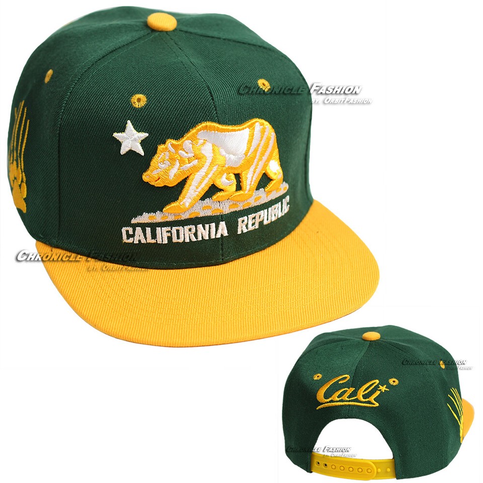 California Republic Baseball Cap Snapback Adjustable Hat Cali Hip Hop ...