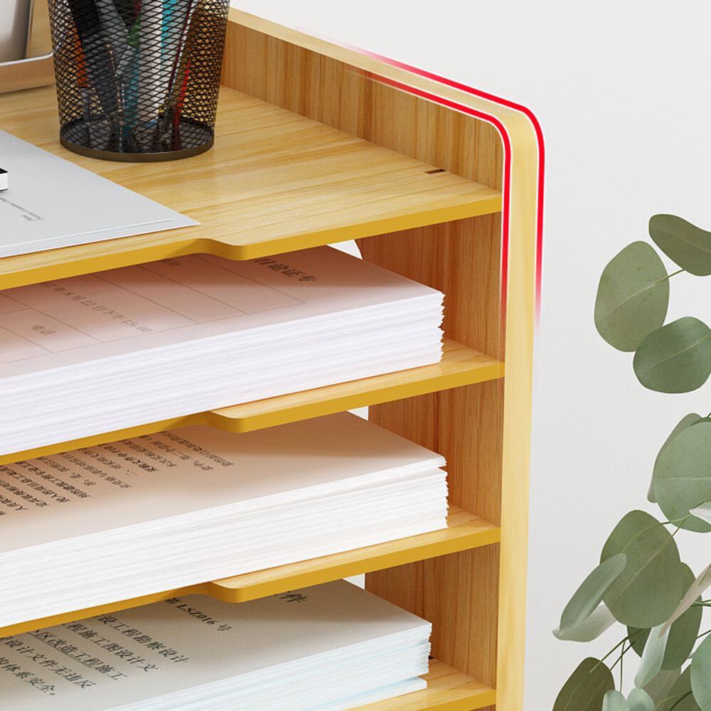 Office Desk Filing Trays Letter Rack A4 Paper Document Organizer Holder ...