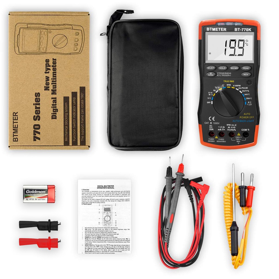 Automotive Digital Multimeter Engine Analyzer AC DC Volt Tacho Dwell ...