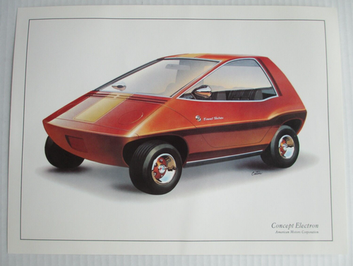 rare 1977 ELECTRON AMC Concept Rendering Press Print Car Jeep Art 12" X ...