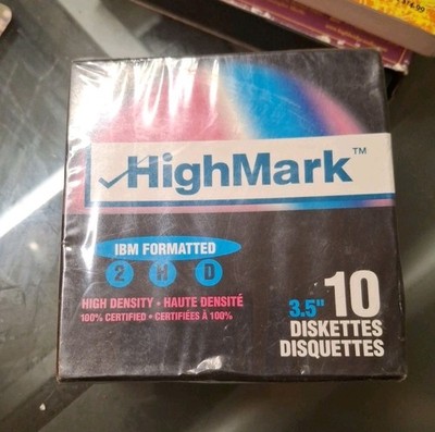 New/SEALED HighMark 10 Floppy Diskette DISK 2HD High Density IBM ...