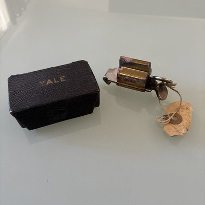 Rare Yale Brass Lock & Key Original Antique Box Salesman Sample ...