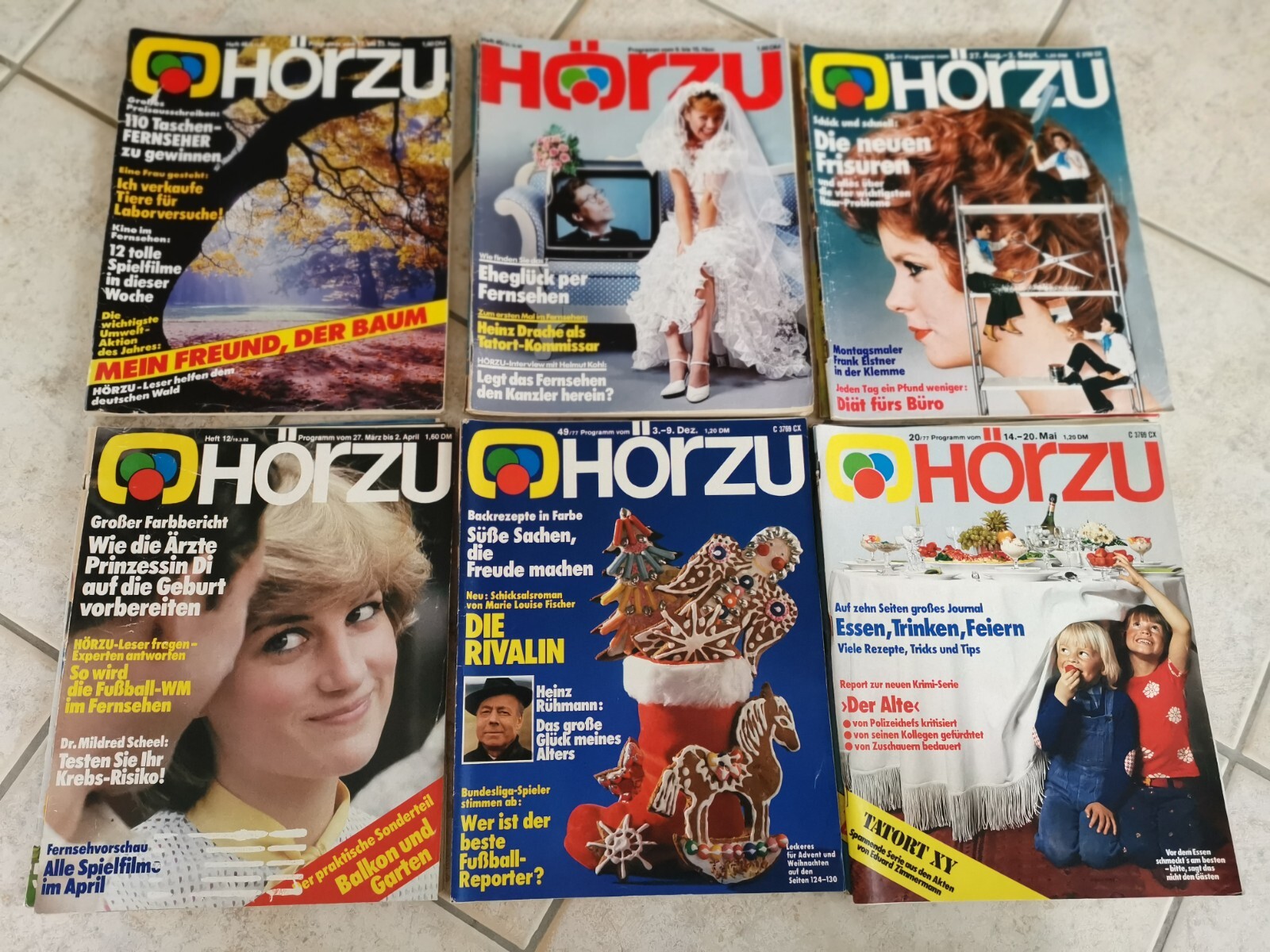 Fernsehzeitschrift HÖRZU, Konvolut mit 14 Ausgaben, verschiedene ...