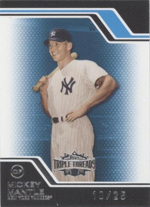 2008 Topps Triple Threads - Mickey Mantle #7 Sapphire /25 for sale ...