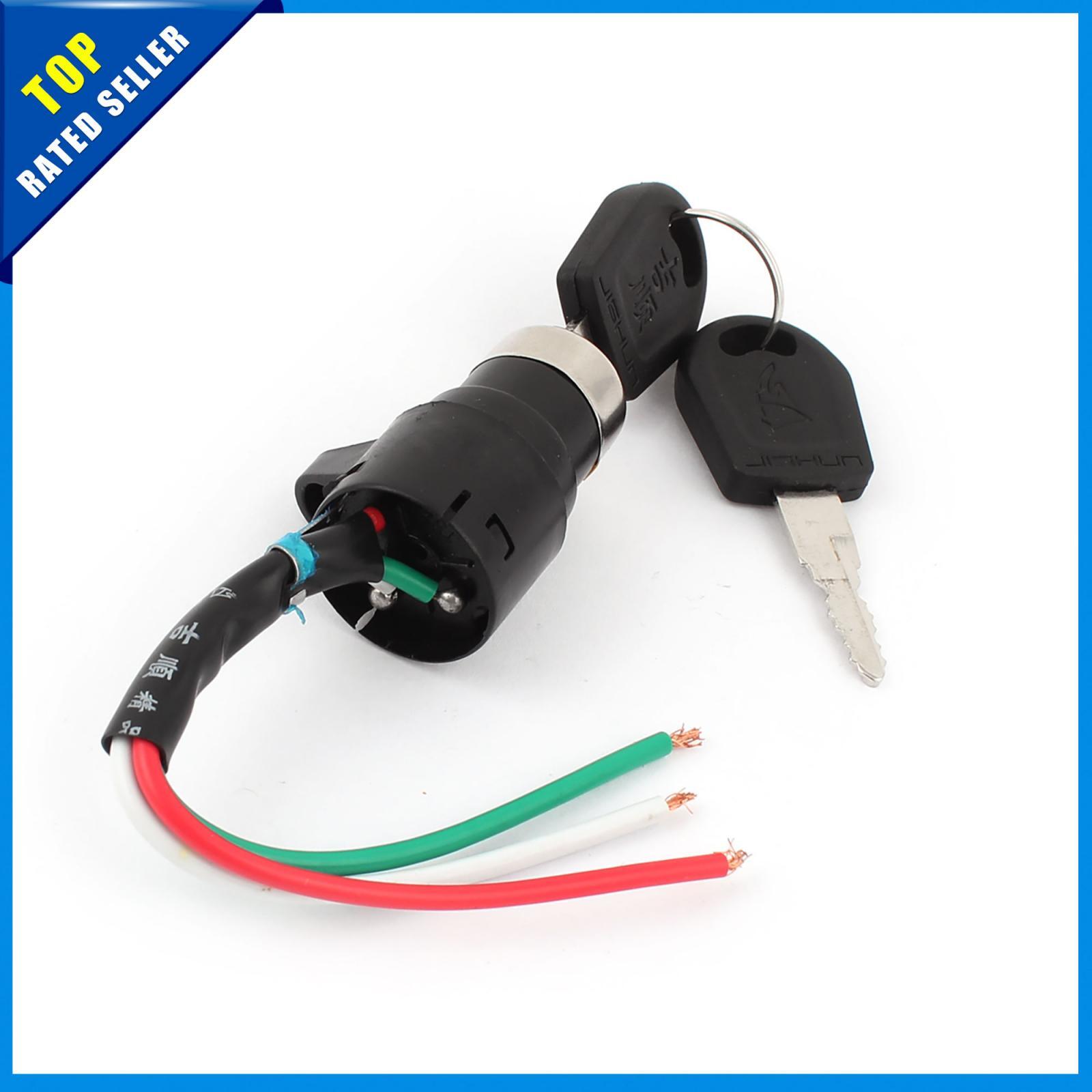 Universal 3 Wires Scooter Electric Bike Go Kart Ignition Switch Lock ...