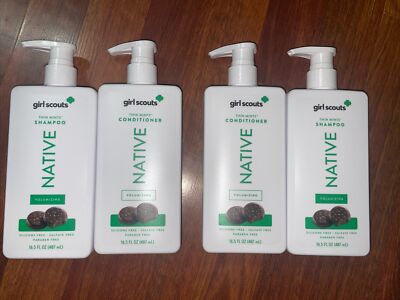 4 NATIVE Girl Scouts Thin Mints Volumizing Conditioner Shampoo 16.5 oz ...