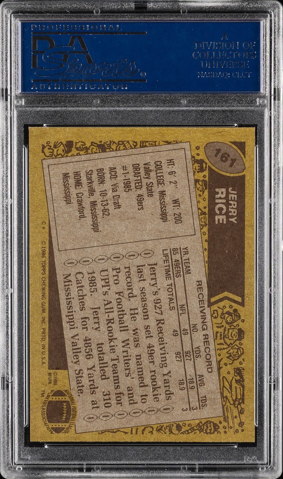 1986 TOPPS #161 JERRY RICE PSA 8.5 | eBay