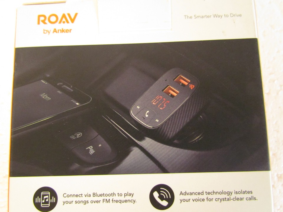 ROAV F2 Smart Charge Bluetooth FM Transmitter Wireless Audio Adapter ...