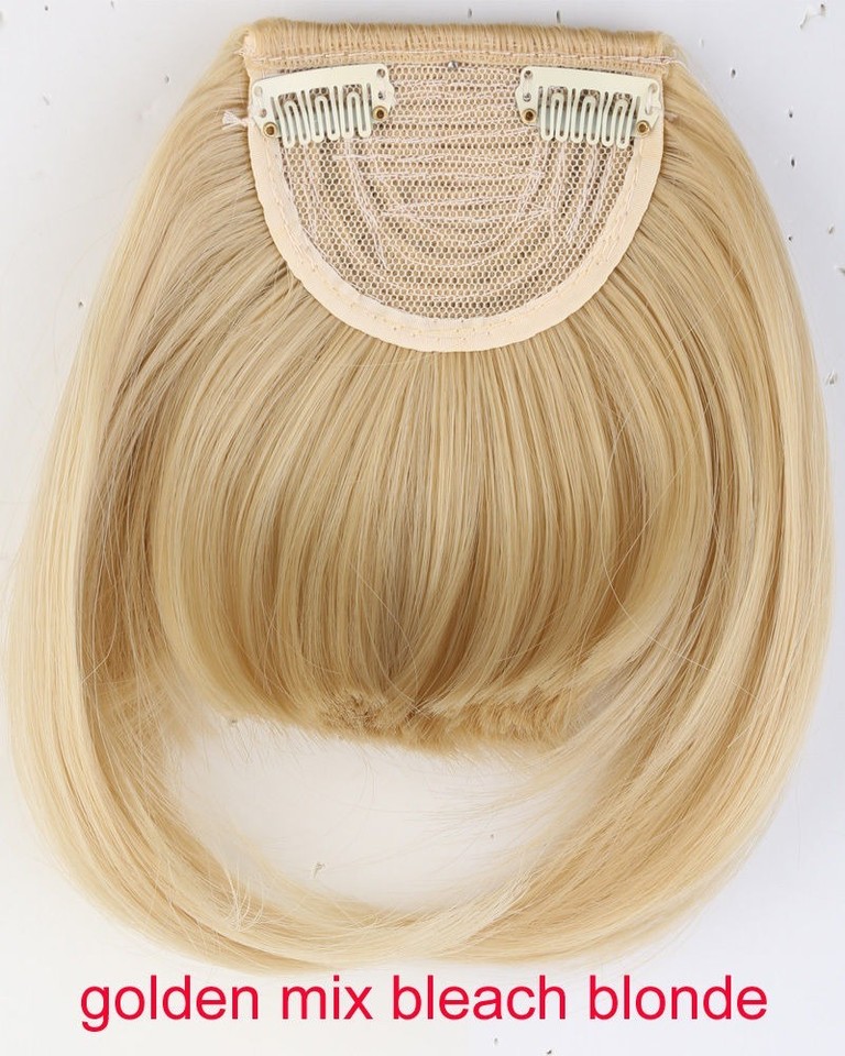 Straight Front Bangs Fringe Piece Clip In Hair Extensions Real Natural ...