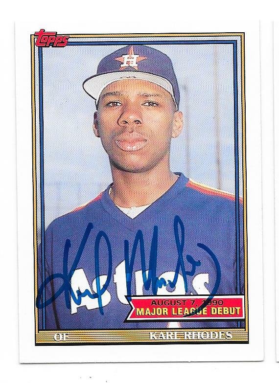 KARL RHODES 1991 TOPPS DEBUT AUTOGRAPHED SIGNED # 130 HOUSTON ASTROS | eBay