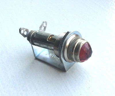 Vintage RED glass lens dash gauge panel light Hot Rod 5/8 DIALCO OLD ...