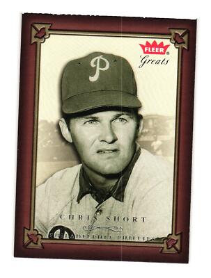 2004 Fleer Greats of the Game #72 Chris Short Philadelphia Phillies | eBay