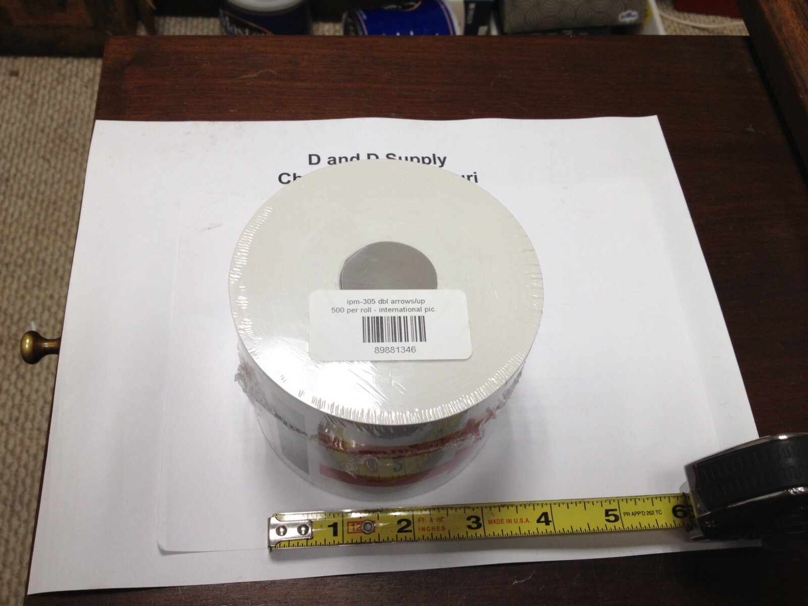 Box Packaging Two Red Up Arrows Over Black Bar Labels, 3" x 4" 500/Roll ...