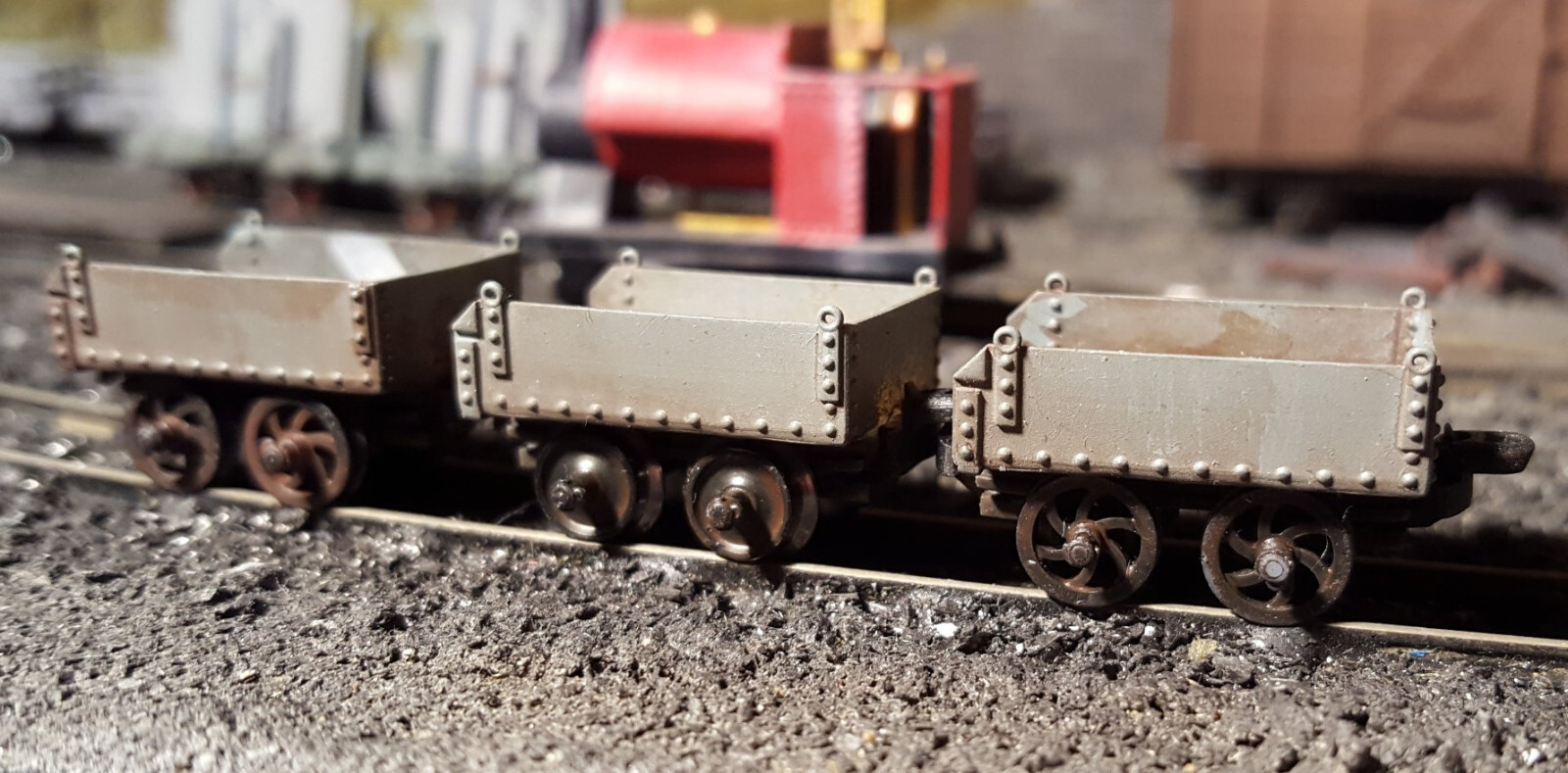 OO9/009 Dinorwic / Penrhyn Quarry Rubble Rubbish Wagons x 3 Narrow ...